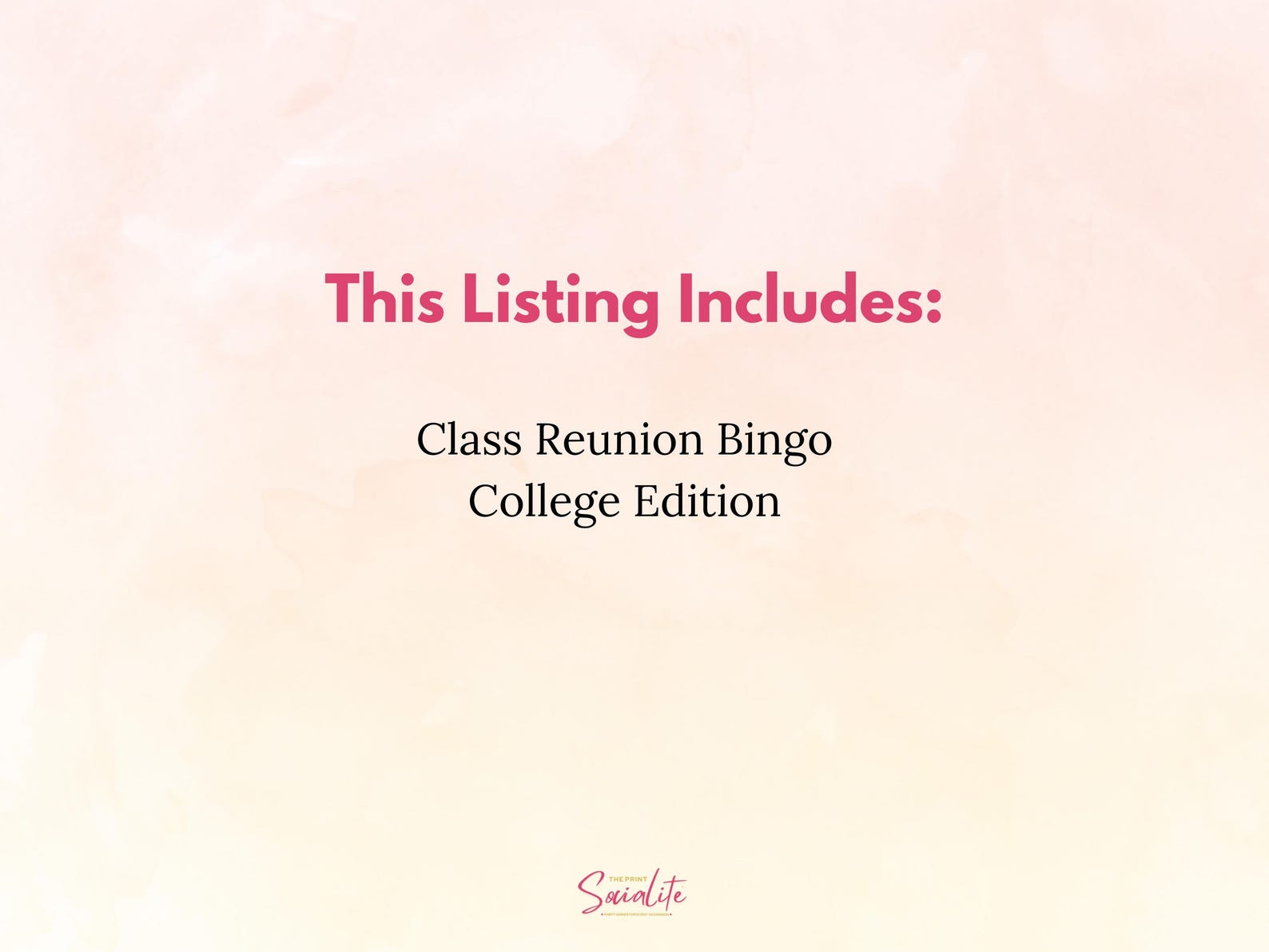 Class Reunion Bingo, Class Reunion Games, Class Reunion Icebreaker ...