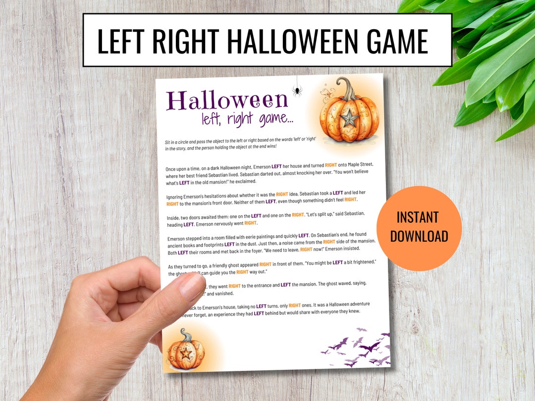 Halloween Left Right Game, Halloween Classroom Game,halloween Work ...