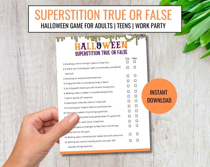 Halloween Trivia Game Printable, Halloween Party Games for Kids and ...