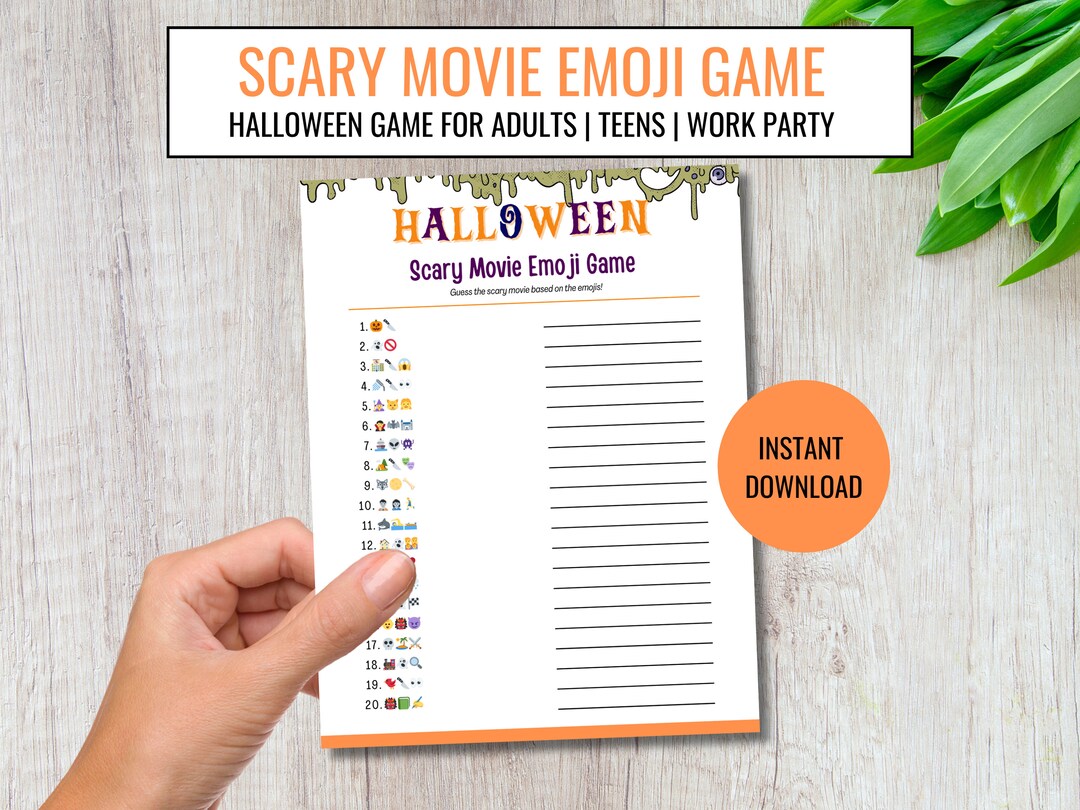 Halloween Emoji Game, Printable Halloween Games for Work, Fun Halloween ...