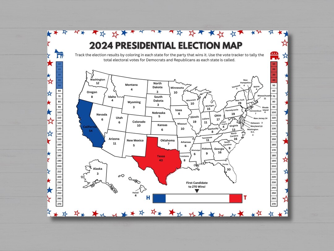 2024 Presidential Election Map, Election Tracking Map, Election Watch ...