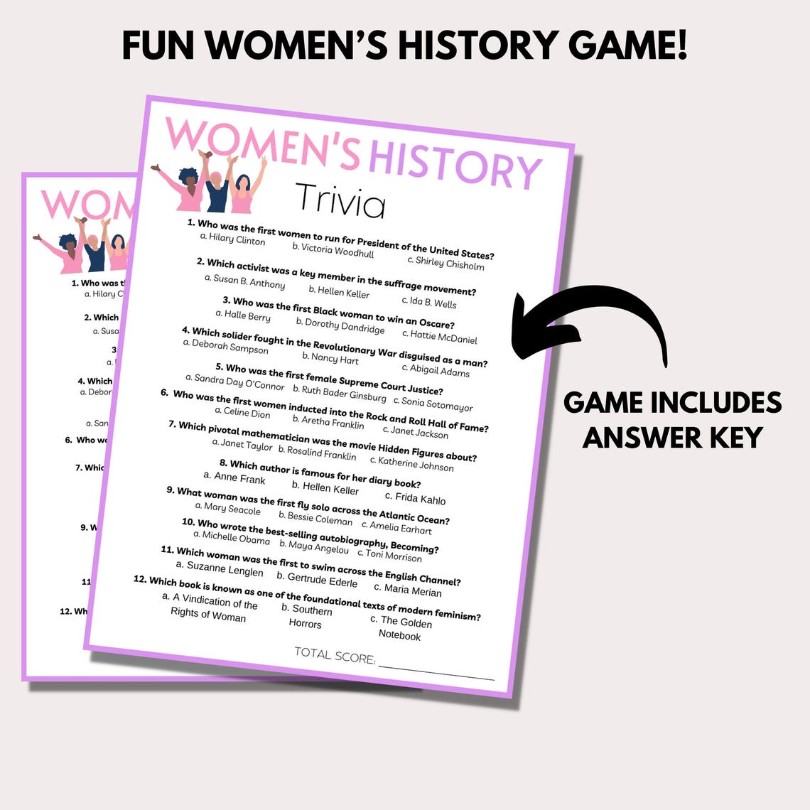 Women's History Month Trivia, Womens History Month Trivia Game ...