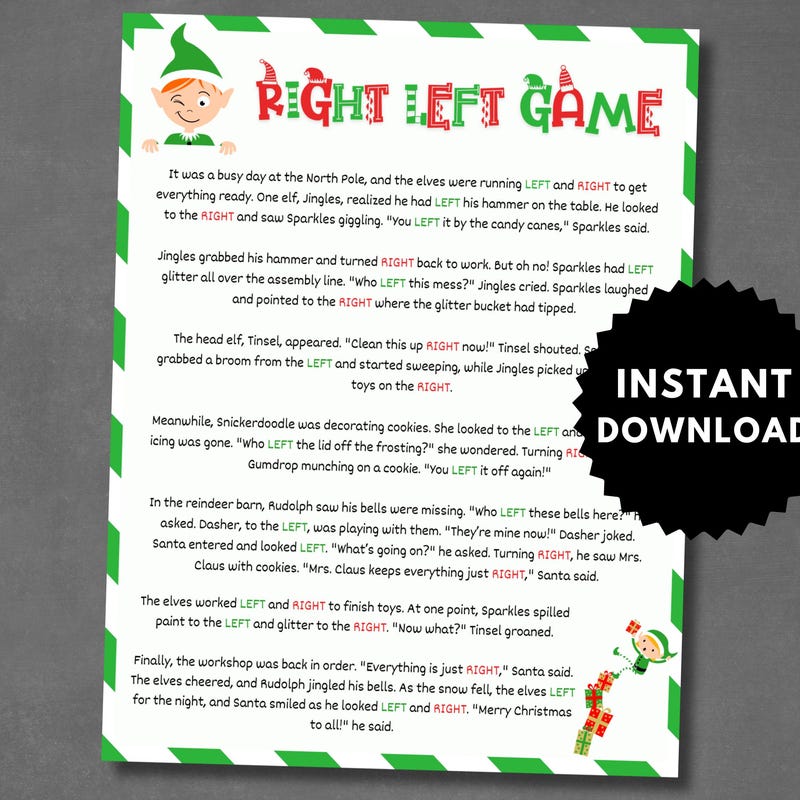 Grinch Left Right Game - Etsy