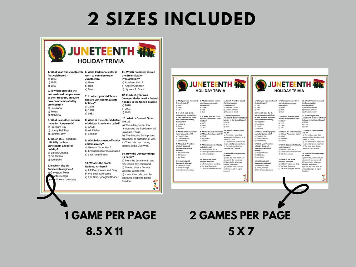 Juneteenth Trivia, Printable Juneteenth Games, Juneteenth Ideas ...