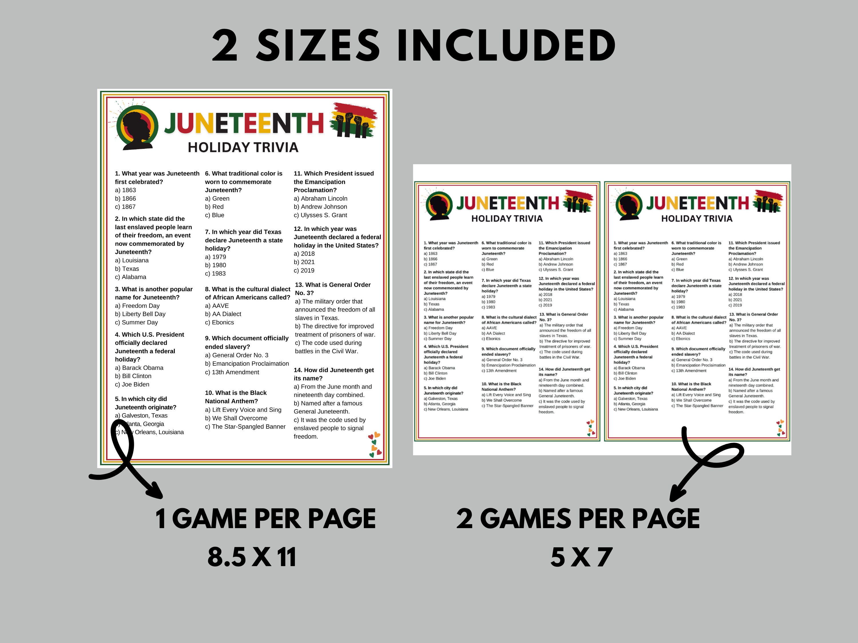 Juneteenth Trivia, Printable Juneteenth Games, Juneteenth Ideas ...