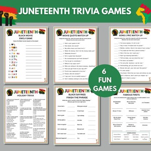 Juneteenth Trivia Games, Printable Juneteenth Game Bundle, Juneteenth ...