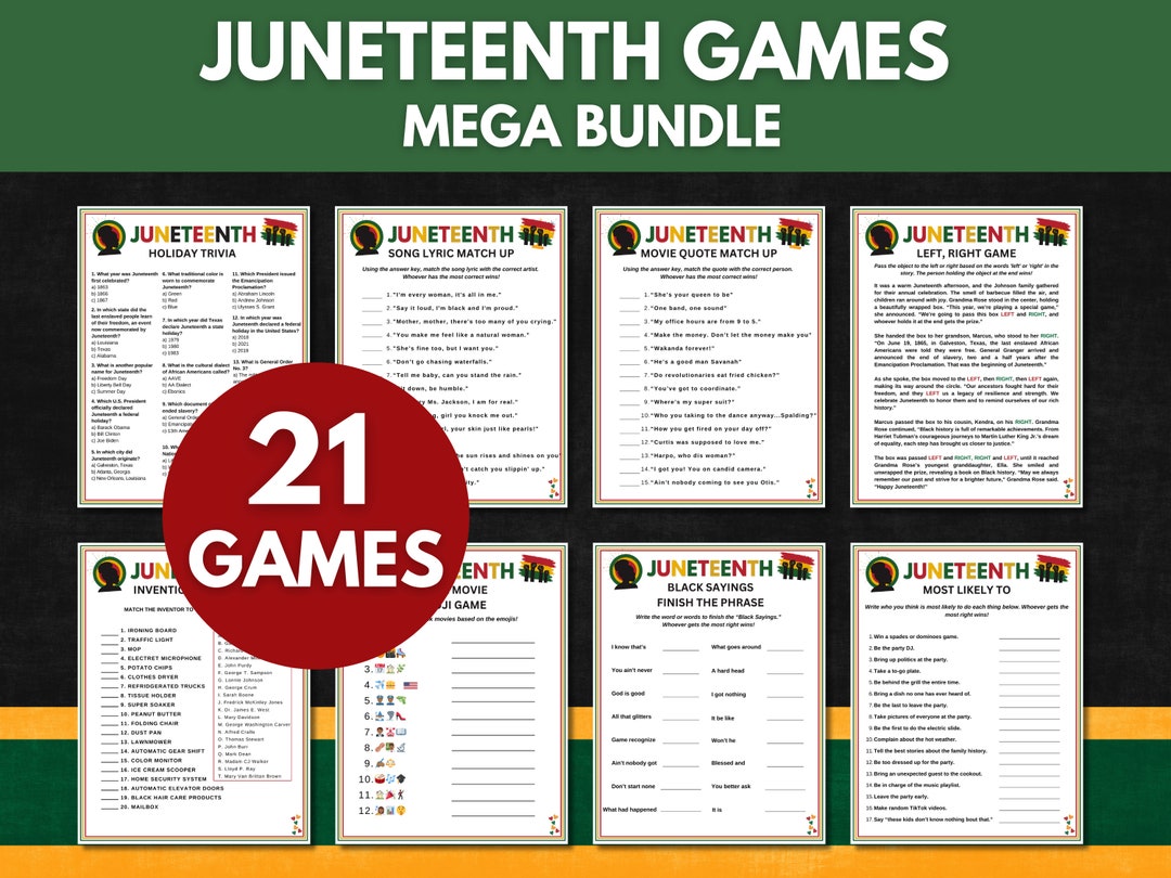 Juneteenth Games Mega Bundle, Printable Juneteenth Games, Juneteenth ...