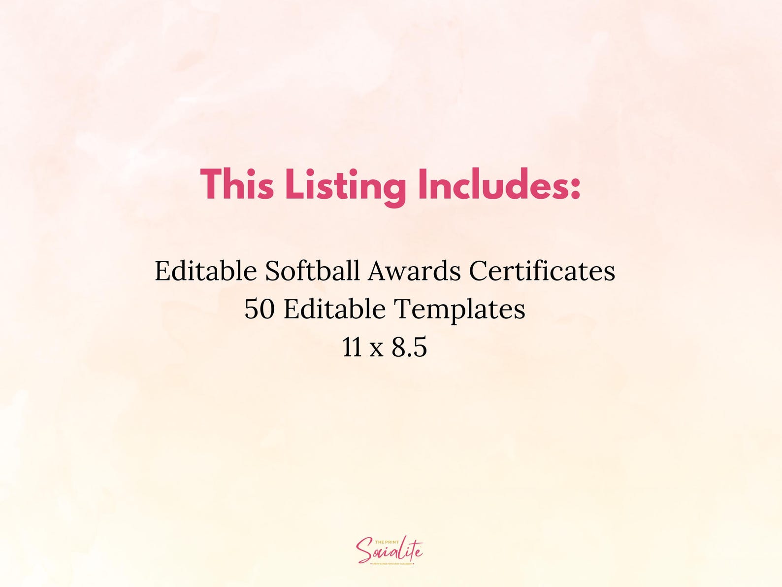 50 Editable Softball Awards Certificates, End of Season Softball ...
