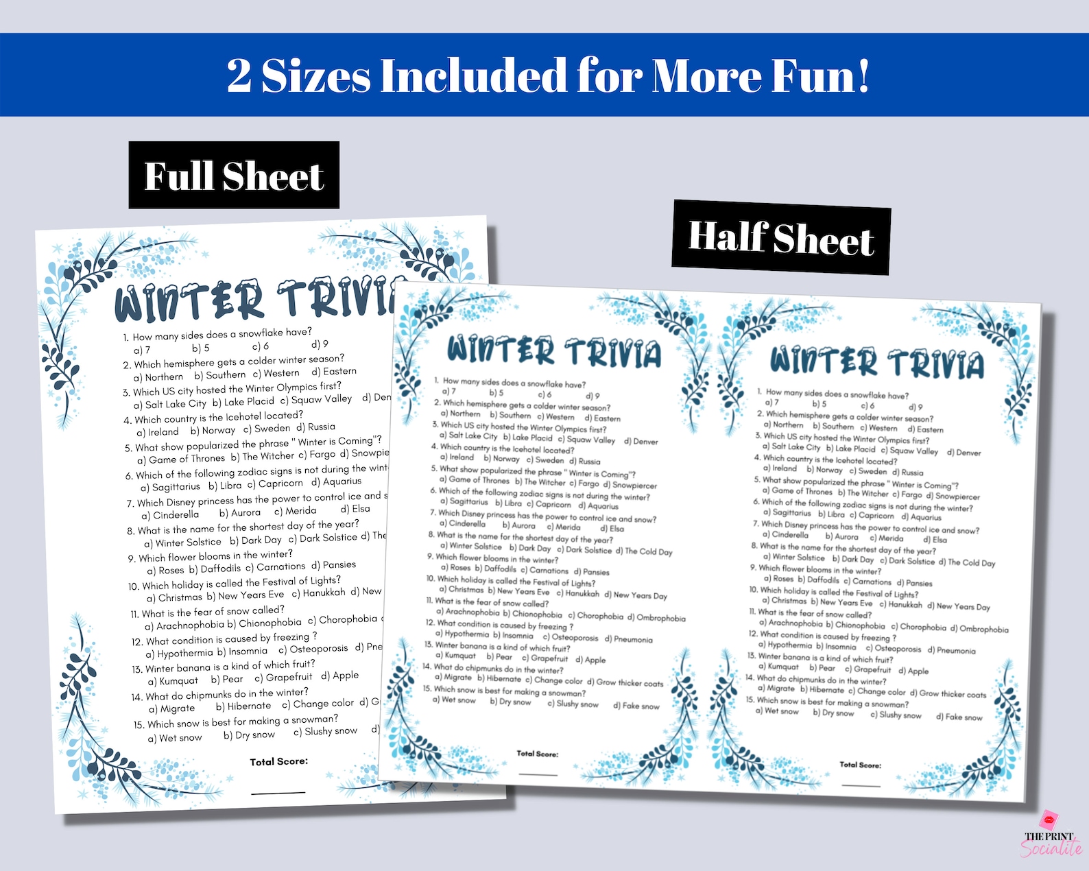 Winter Trivia Game, Printable Winter Party Games, Wintertime Activities ...