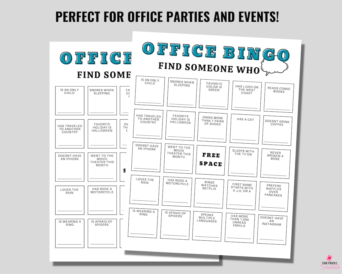 Office Bingo Game, Coworker Bingo, Work Icebreaker, Employee Get to ...