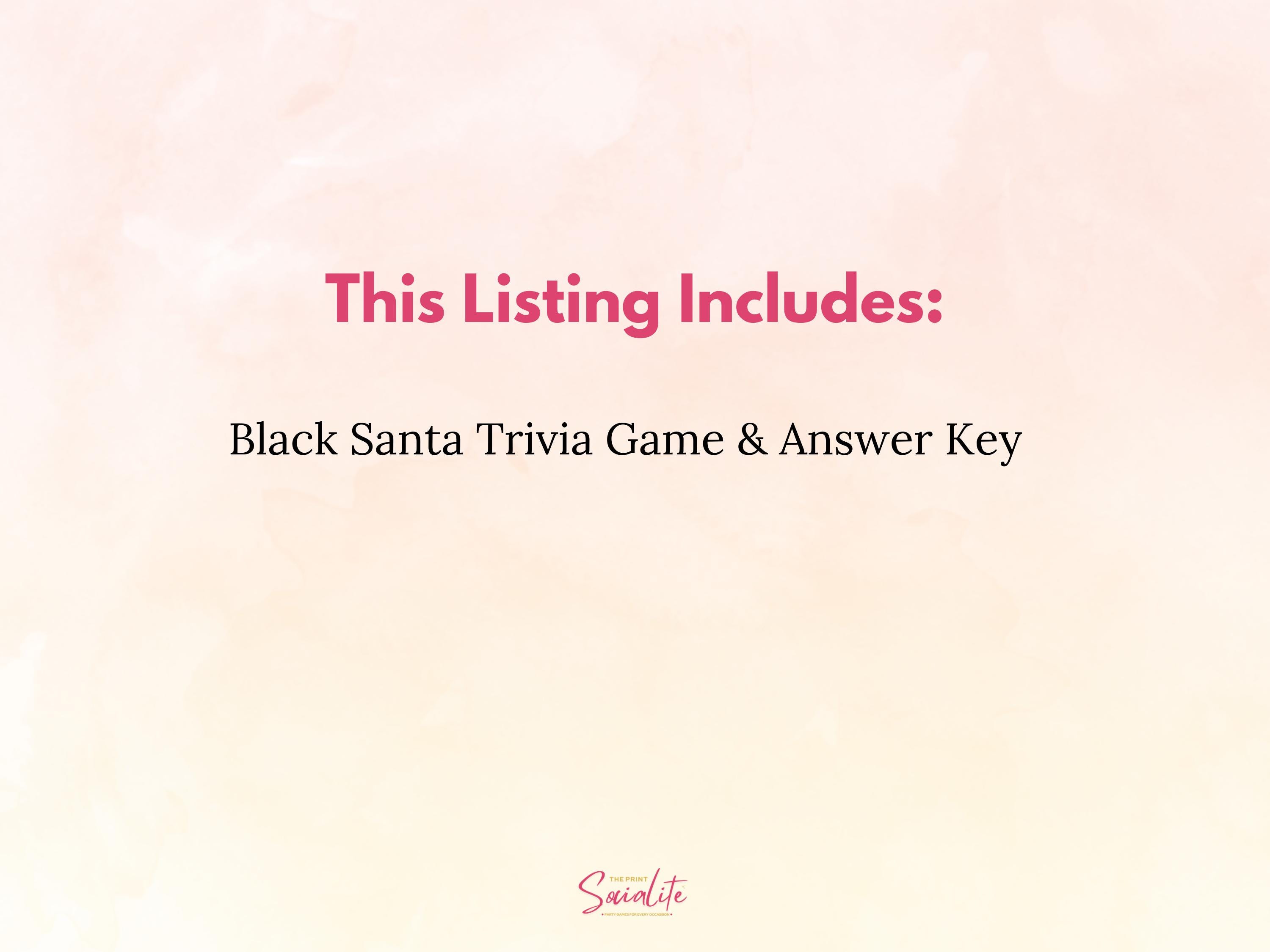 Black Santa Trivia, Black Santa Trivia Game, Black People Christmas ...