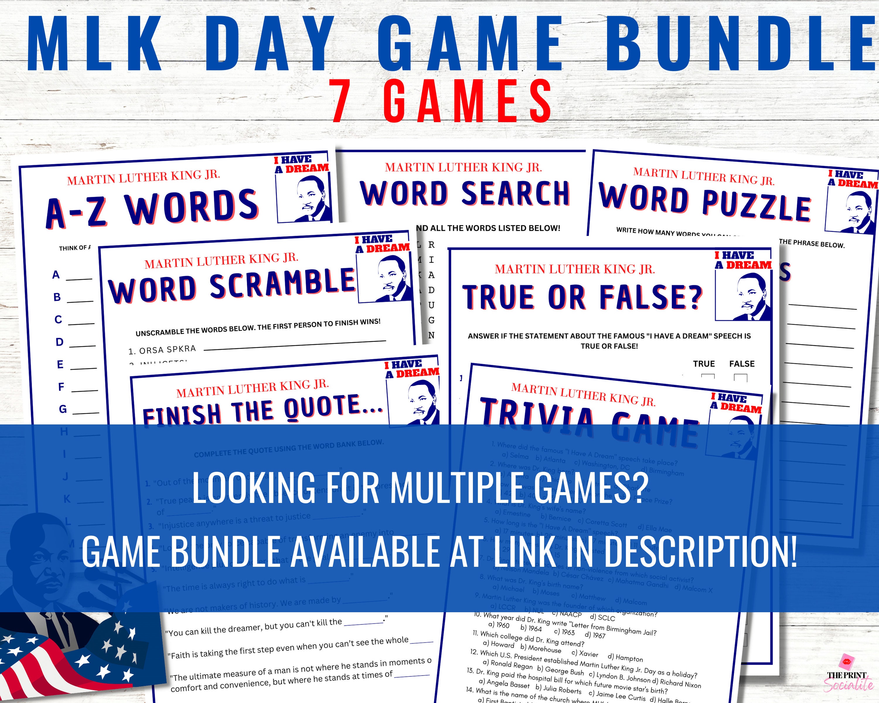 MLK Activities, MLK Printable, Black History Month Games, MLK Day ...
