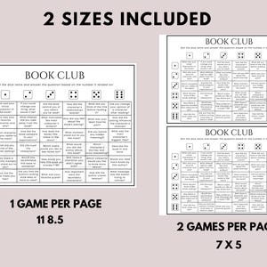 Editable Book Club Discussion Questions, Book Club Dice Game, Book Club ...
