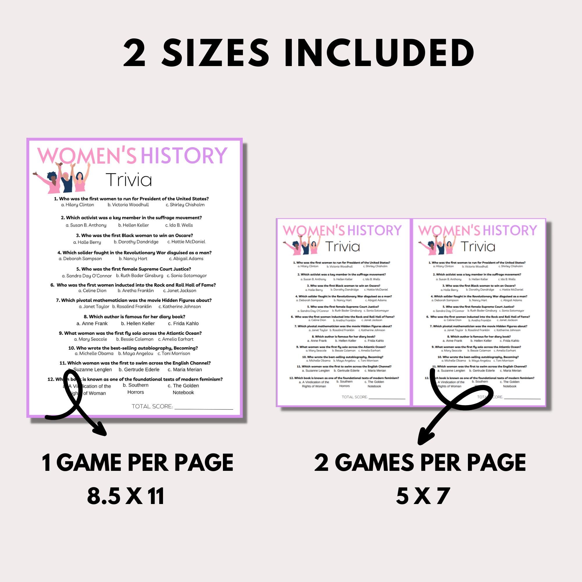 Women's History Month Trivia, Womens History Month Trivia Game ...