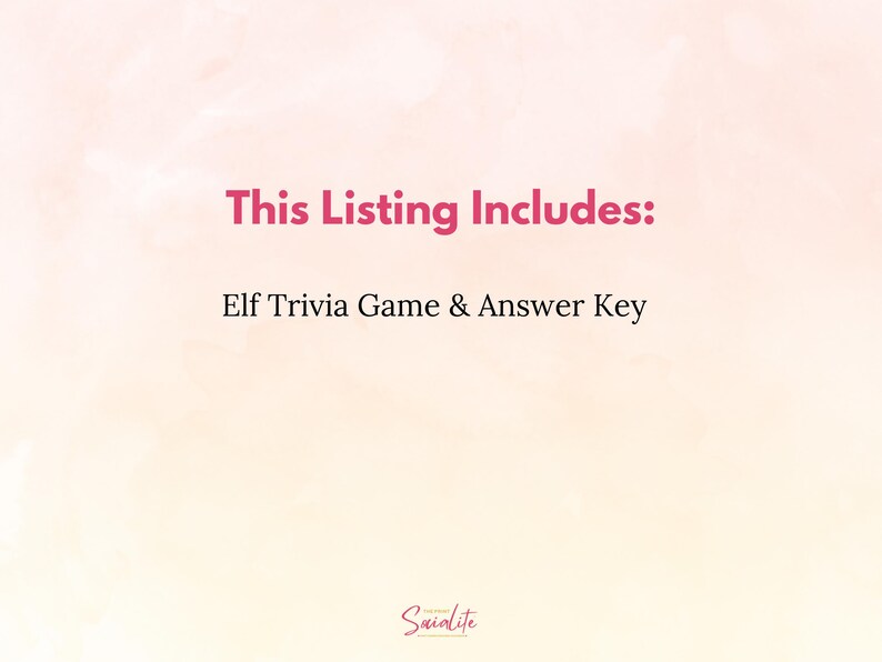 Elf Trivia, Christmas Trivia, Christmas Party Game, Office Christmas ...