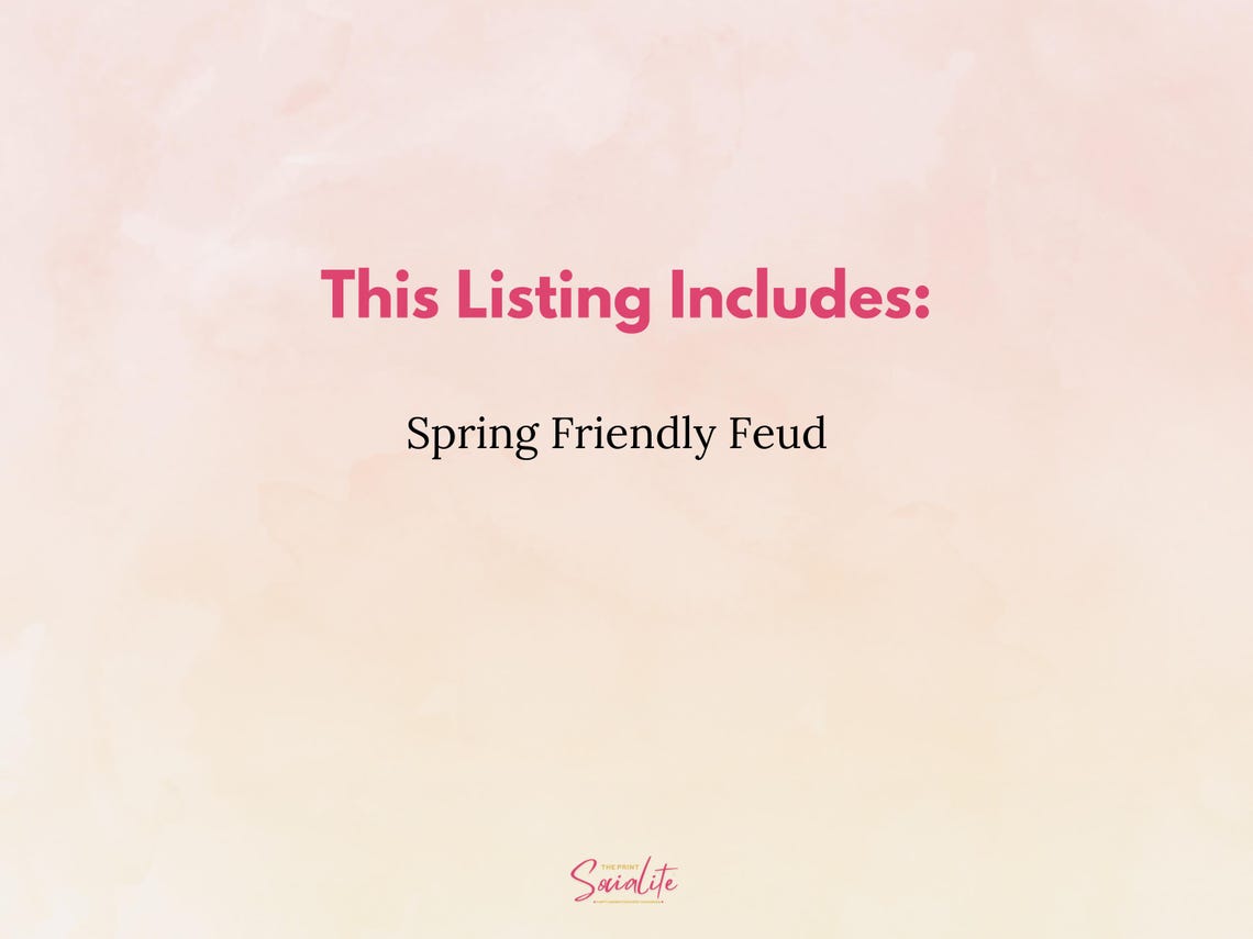Spring Friendly Feud Game, Spring Party Game, Spring Family Games ...
