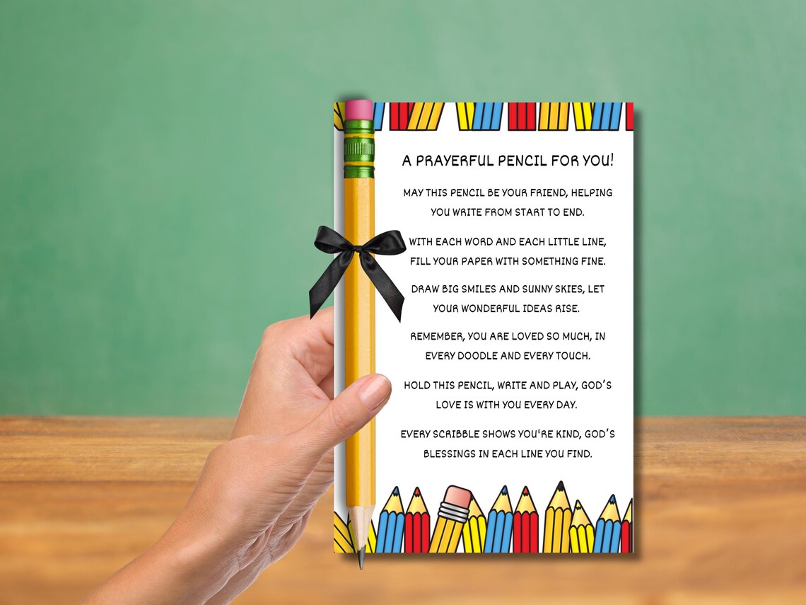 Back to School Prayer Pencil, Pencil Prayer Card, Pencil Prayer Tag ...