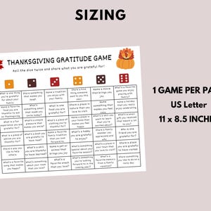 Thanksgiving Gratitude Dice Game, Thanksgiving Gratitude Game ...