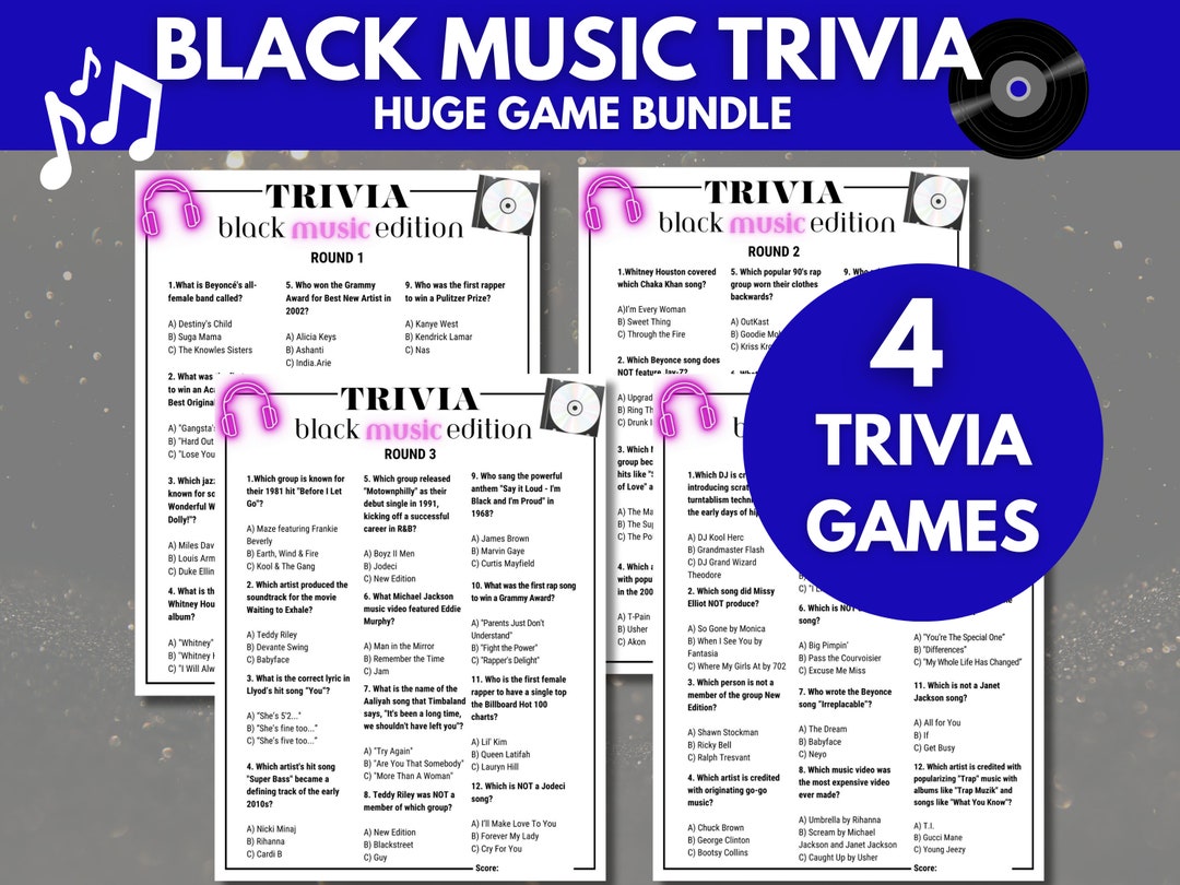 Black Music Trivia, Black Trivia, Music Games, African American Party ...