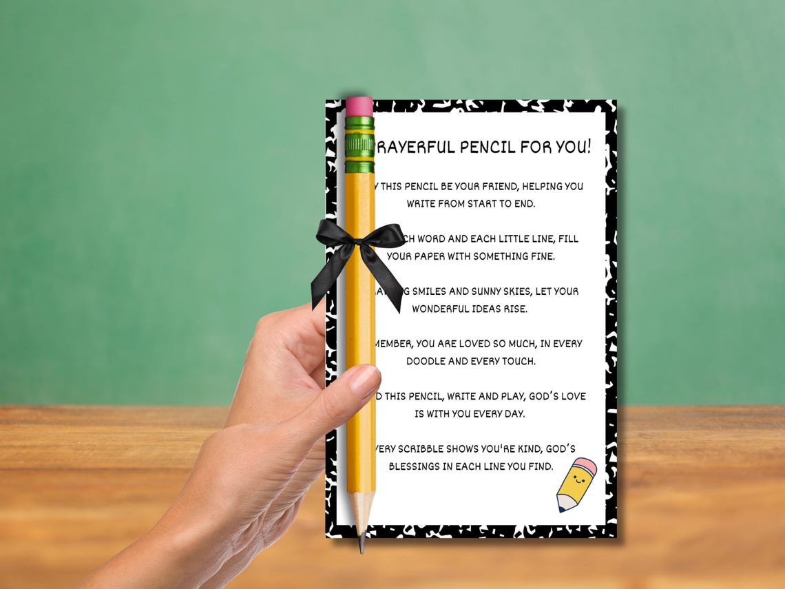 Pencil Prayer, Back to School Prayer Pencil, Pencil Prayer Cards ...