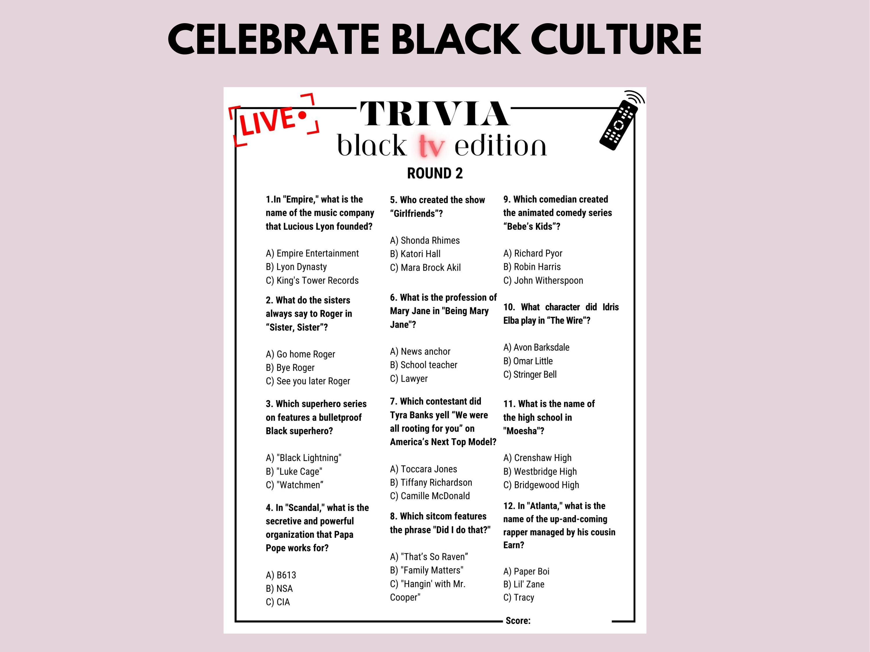 Black TV Trivia, Black Trivia, Sitcom TV Show Games, African American ...