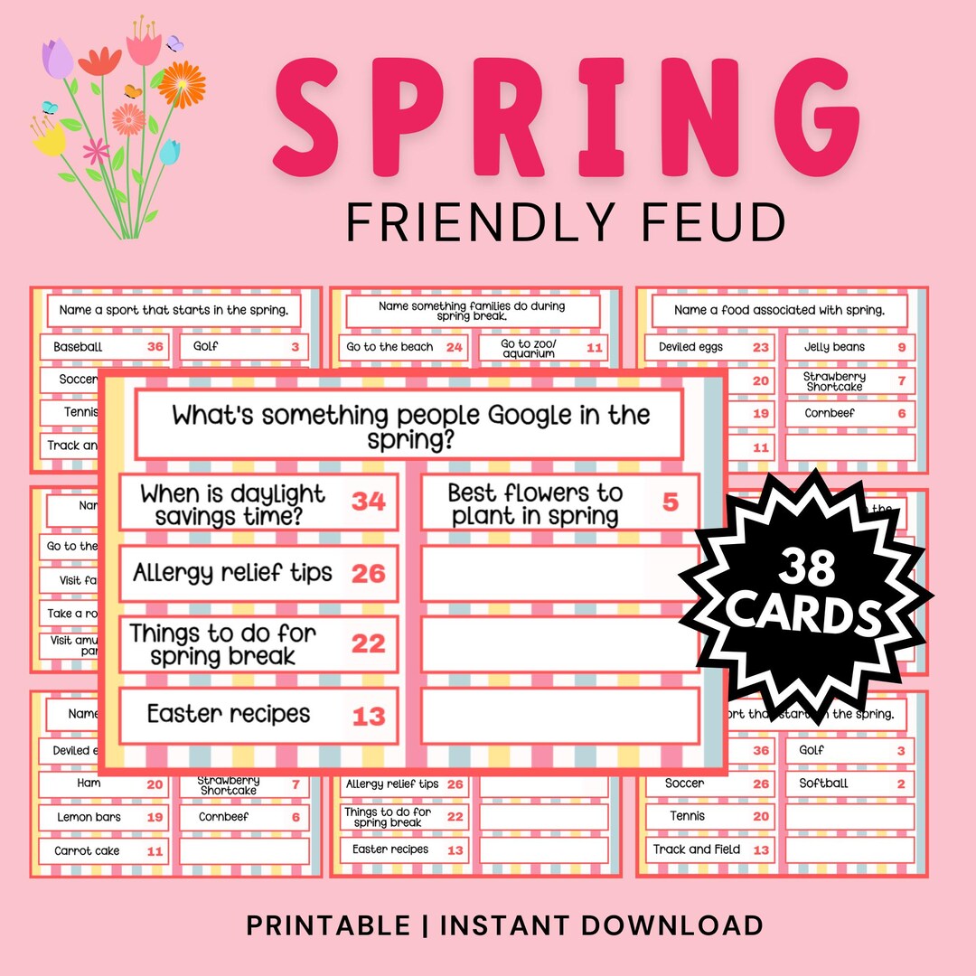 Spring Friendly Feud Game, Spring Party Game, Spring Family Games ...