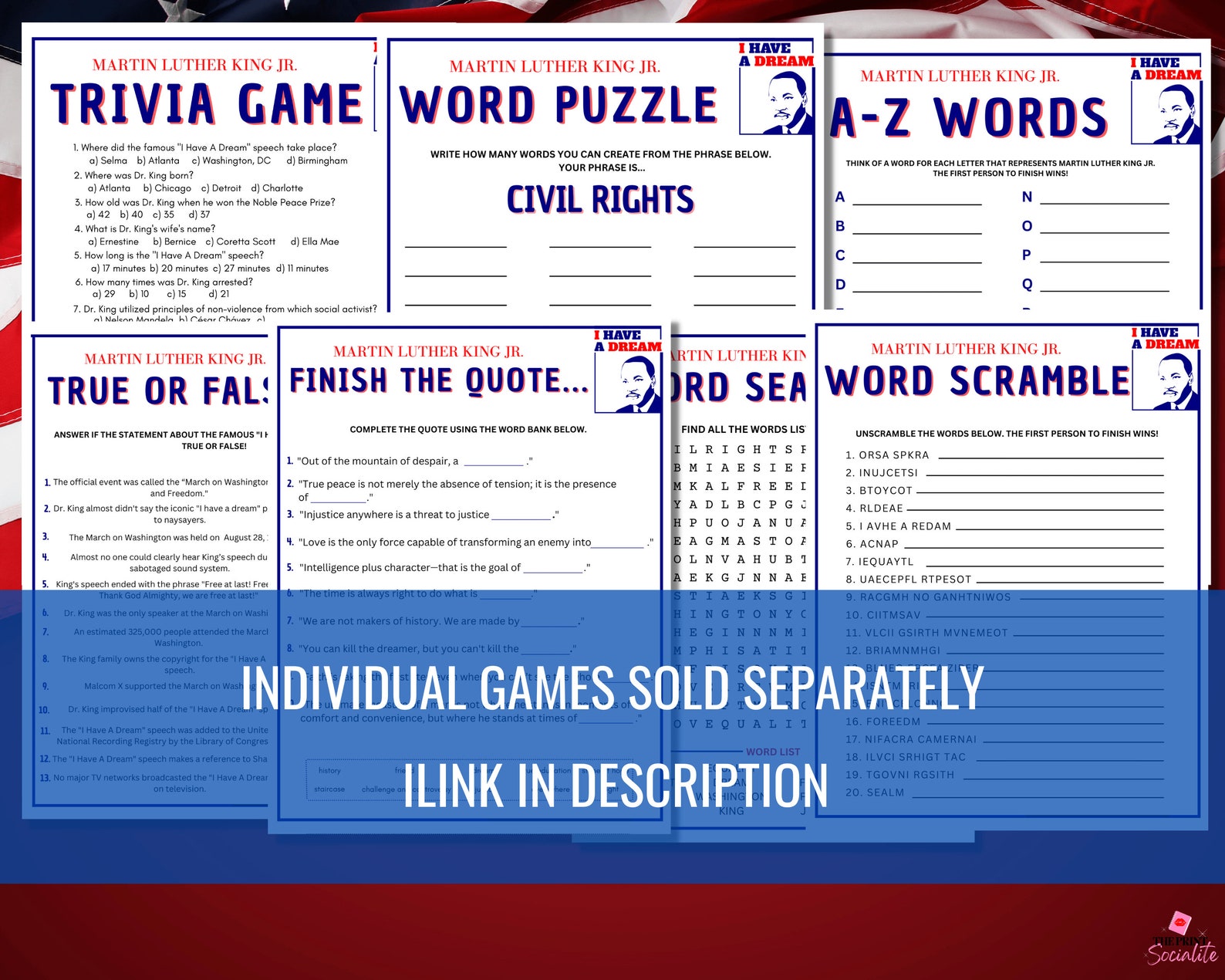 MLK Trivia, Martin Luther King Jr Trivia, Printable Game, Classroom ...