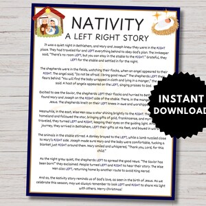 Nativity Story Left Right Game, Left Right Game Nativity, Christmas ...