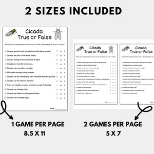 Cicada True or False, Kids Summer Activity, Cicada Quiz, Homeschool ...