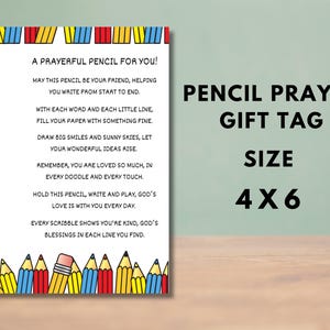 Back to School Prayer Pencil, Pencil Prayer Card, Pencil Prayer Tag ...