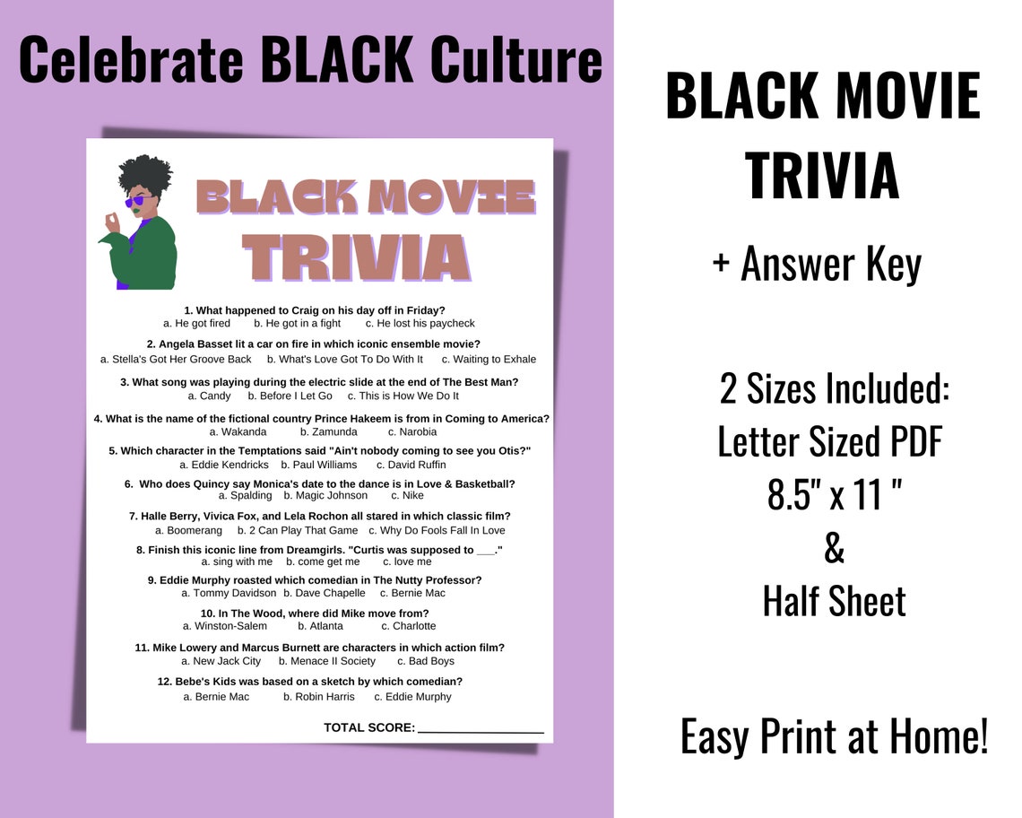 Black Trivia, Black Movie Trivia, Black Culture, Black History Month ...