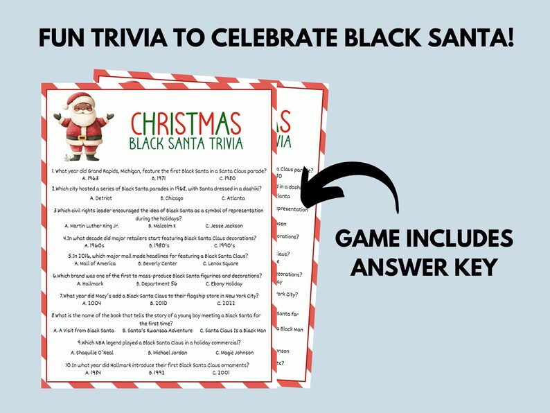 Black Santa Trivia, Black Santa Trivia Game, Black People Christmas ...