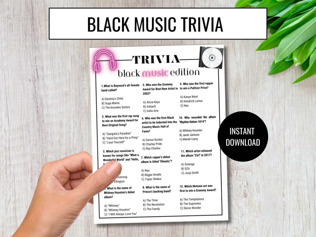 Black Music Trivia, Black Trivia, Music Games, African American Party ...