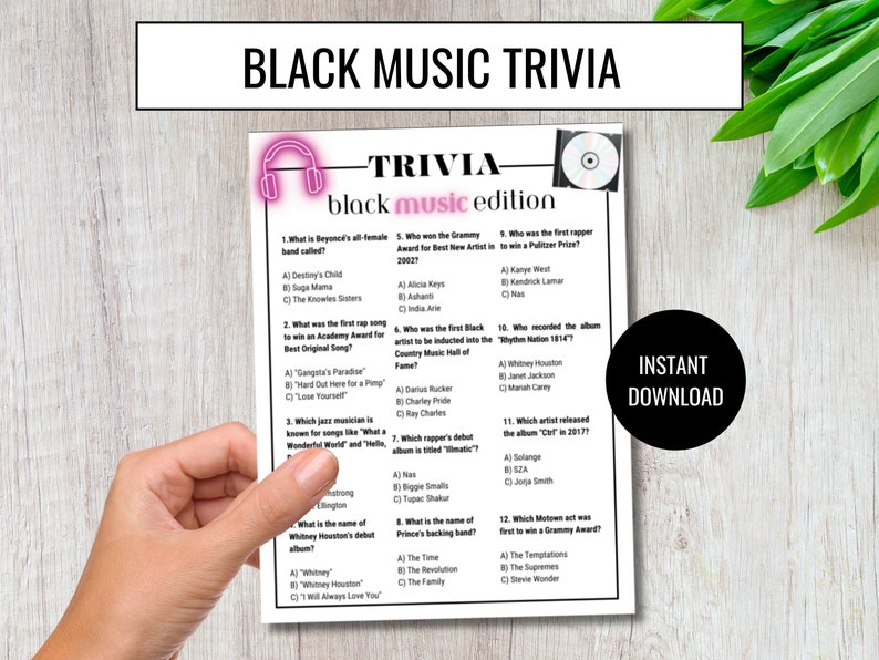 Black Music Trivia, Black Trivia, Music Games, African American Party ...