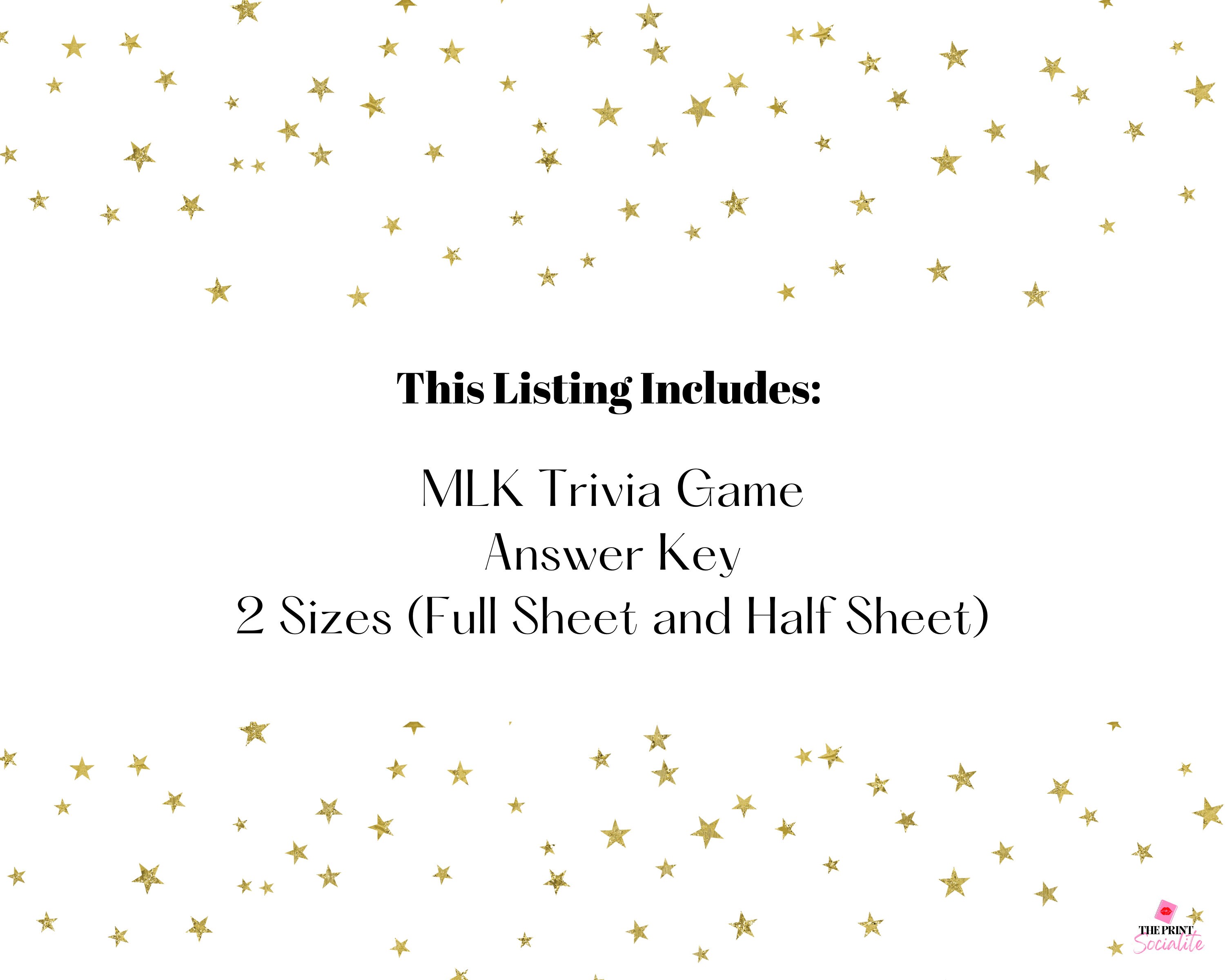 MLK Trivia, Martin Luther King Jr Trivia, Printable Game, Classroom ...