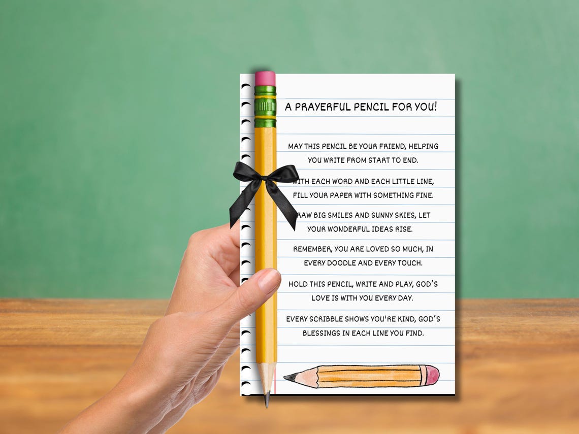 Pencil Prayer, Back to School Prayer Pencil, Pencil Prayer Cards ...