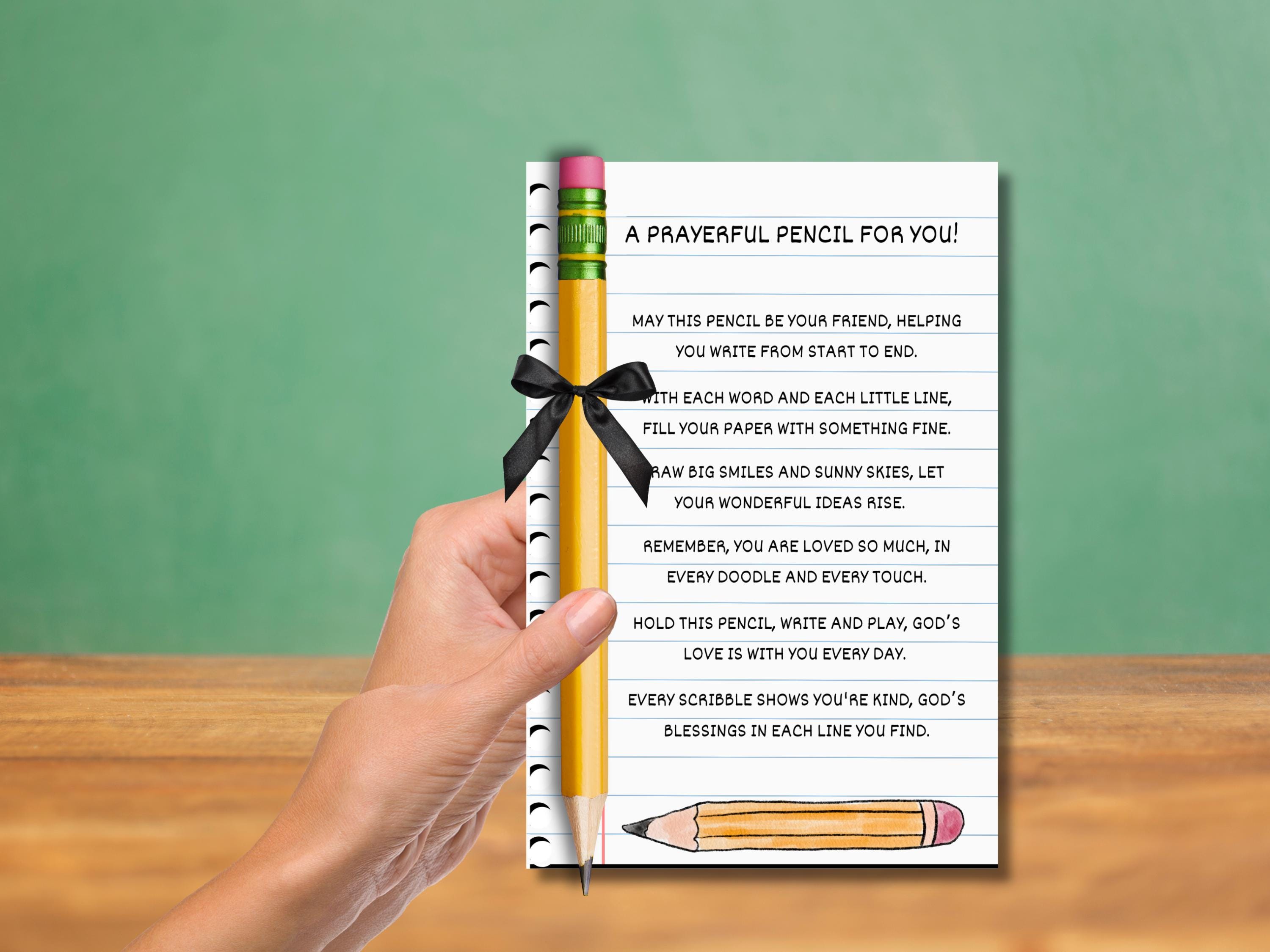 Pencil Prayer, Back to School Prayer Pencil, Pencil Prayer Cards ...