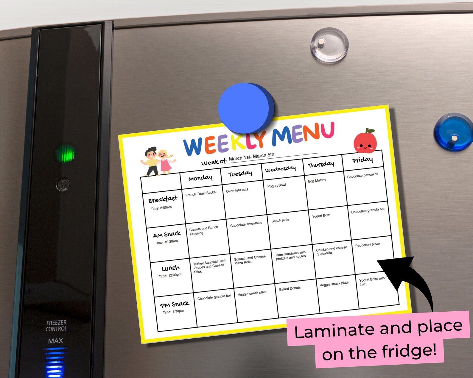 Fillable Weekly Daycare Menu, Editable Home Daycare Meal Planner ...