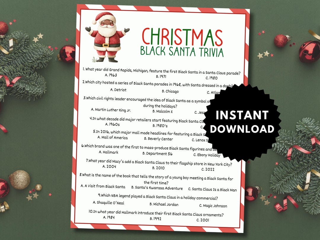 Black Santa Trivia, Black Santa Trivia Game, Black People Christmas ...