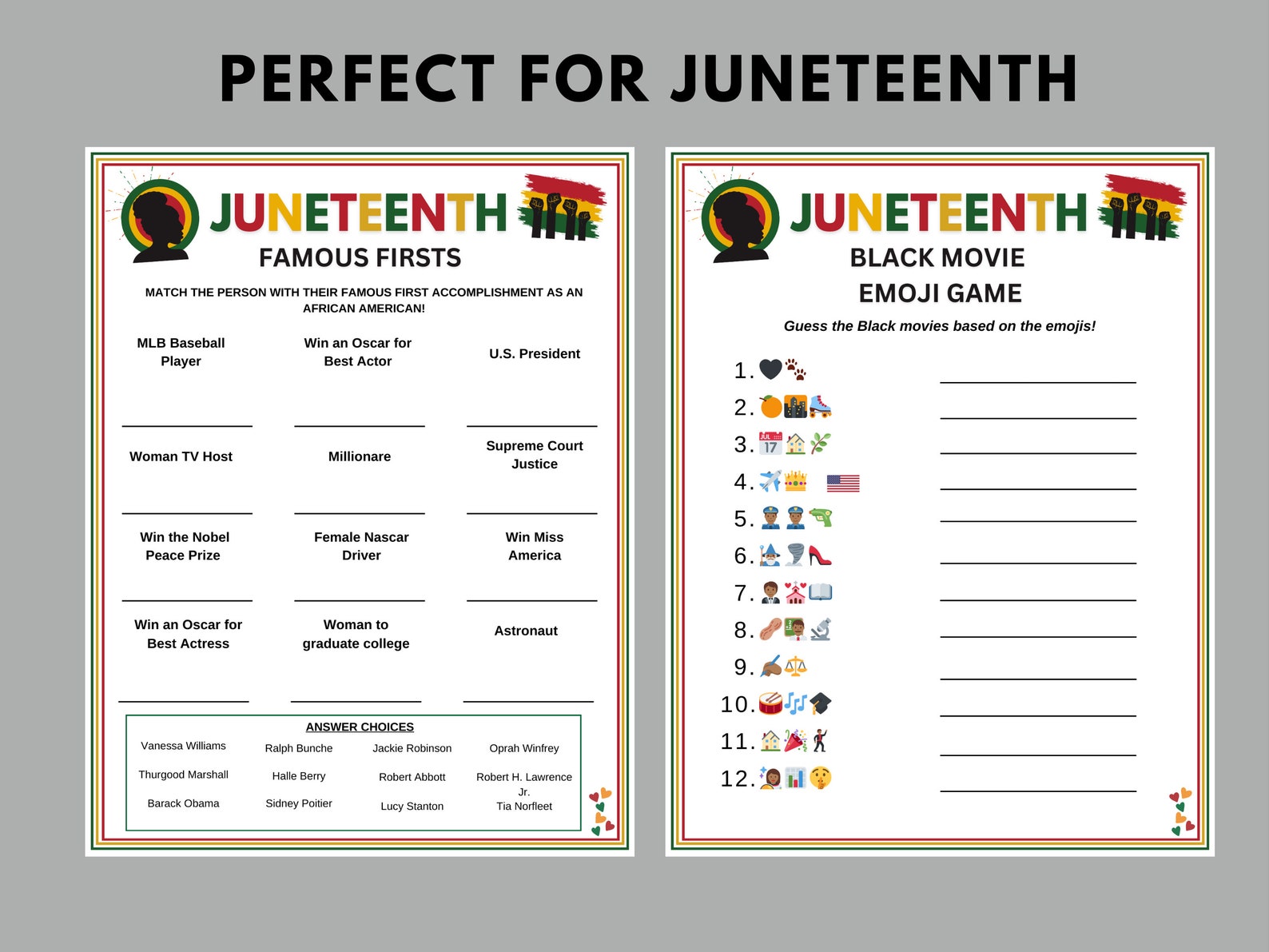 Juneteenth Trivia Games, Printable Juneteenth Game Bundle, Juneteenth ...