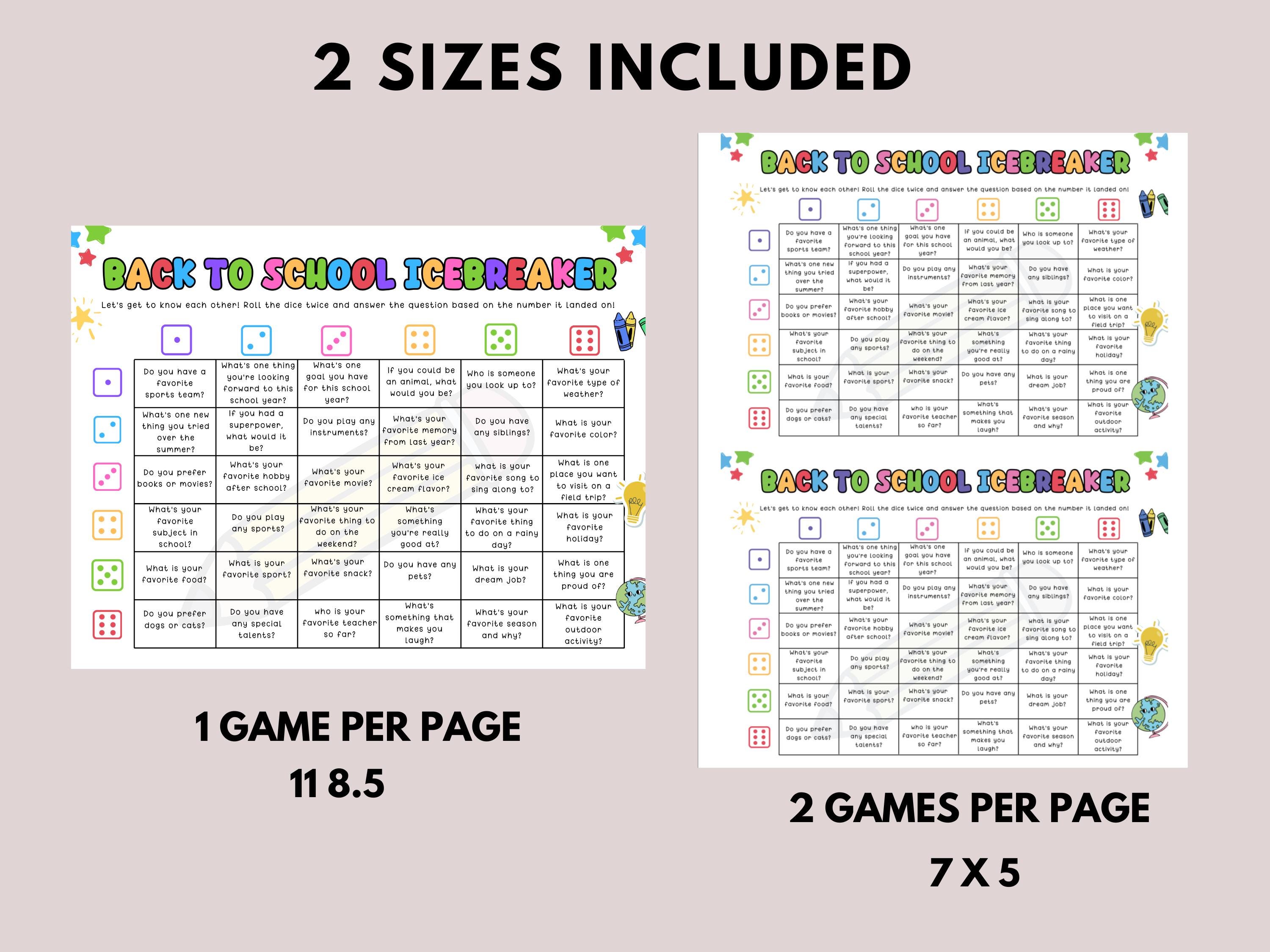 Back to School Icebreaker Activity, Classroom Icebreaker, Getting to ...