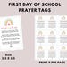 First Day of School Prayer Tag, Back to School Blessing Kit, Backpack ...