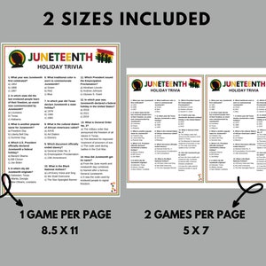 Juneteenth Trivia Games, Printable Juneteenth Game Bundle, Juneteenth ...