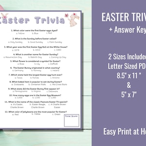 Easter Game, Easter Printable Trivia, Easter Family Activity, Kid ...