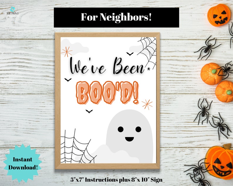 Neighbor You've Been Booed Sign, Halloween Neighborhood Game, Halloween ...