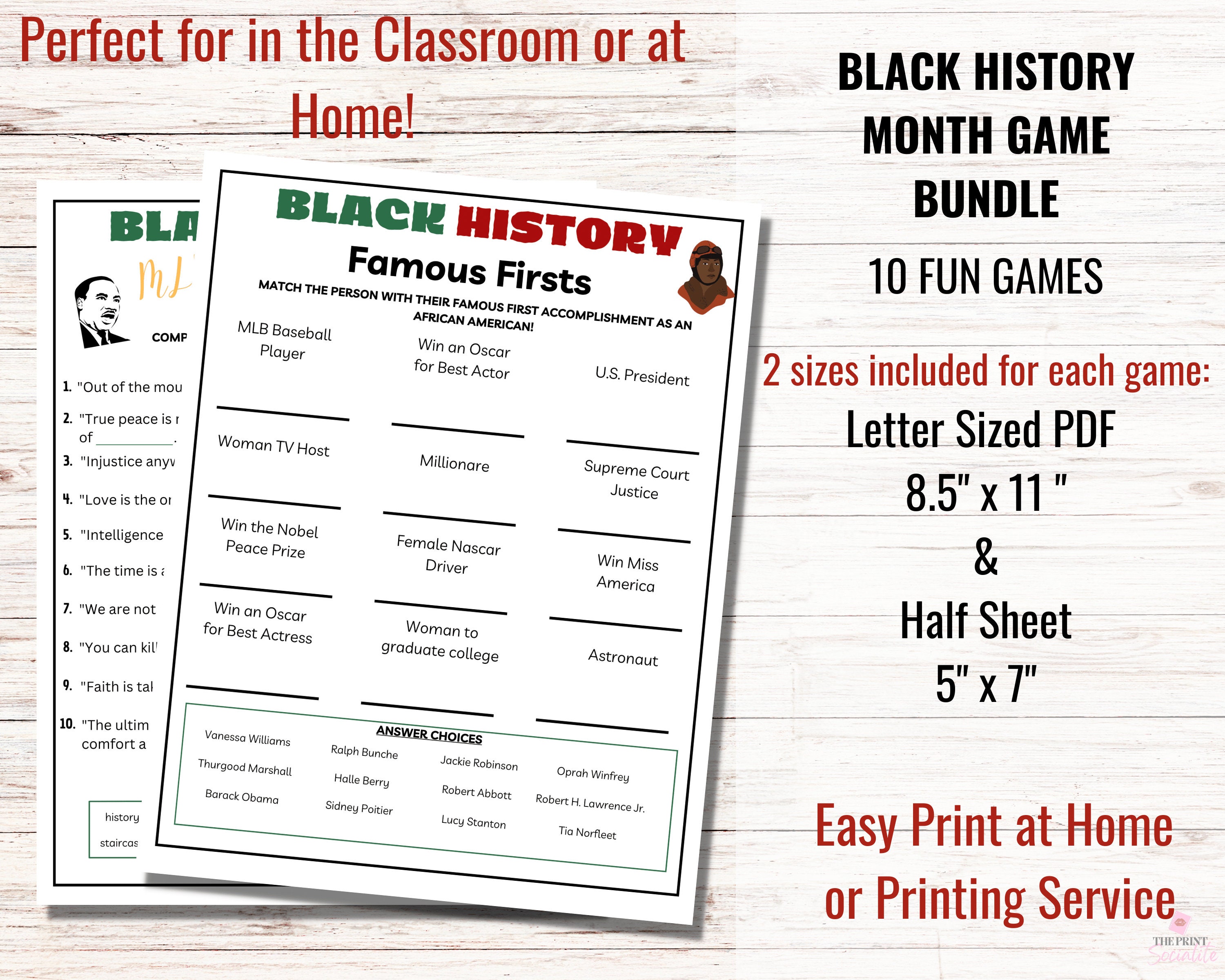 Black History Game Bundle, Black History Month Printable, African ...