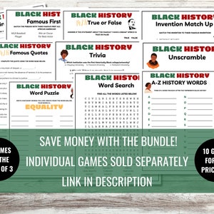 Black History Trivia, Black History Month Game, Black Culture Activity ...