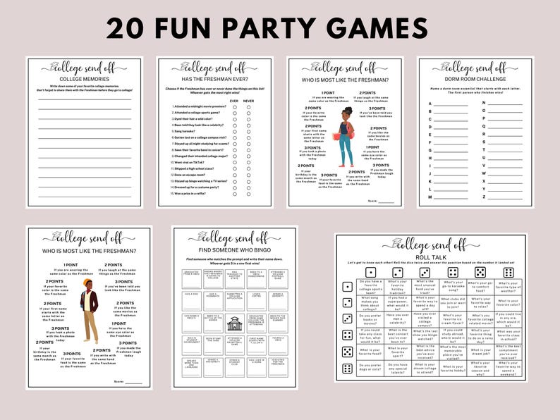 20 HBCU College Trunk Party Games, Game Bundle, Going Away College Sign ...