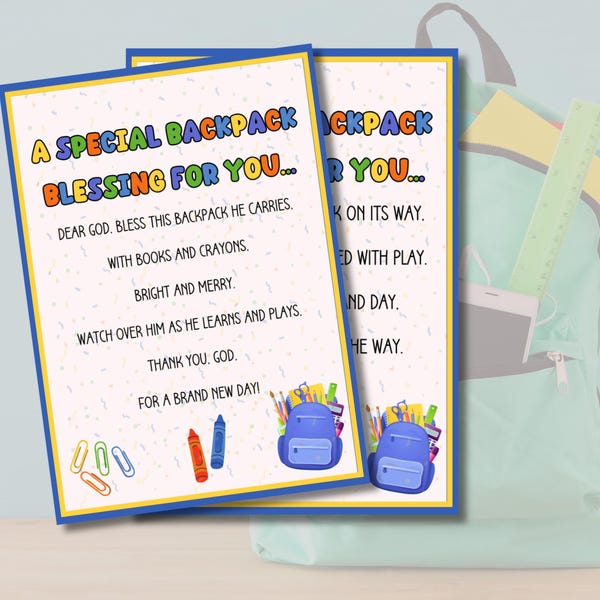 Backpack Blessing - Etsy