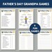 Grandpa Father's Day Games Bundle, Printable Activities for Kids ...